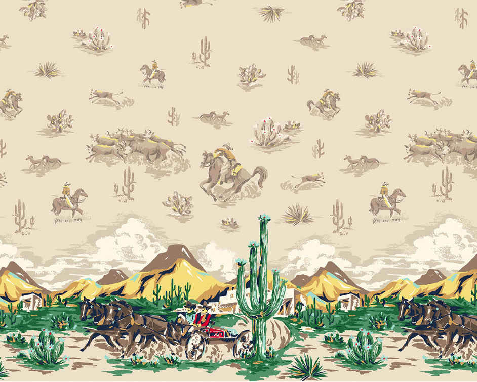 Buckaroo Double Border Tan by Michael Miller DCX12439-TANX – Blissfully ...