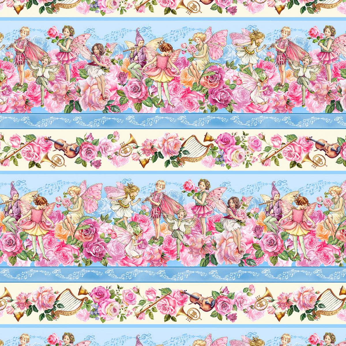 Spring Songs Flower Fairies Stripe by Cicely Mary Barker for Michael M ...