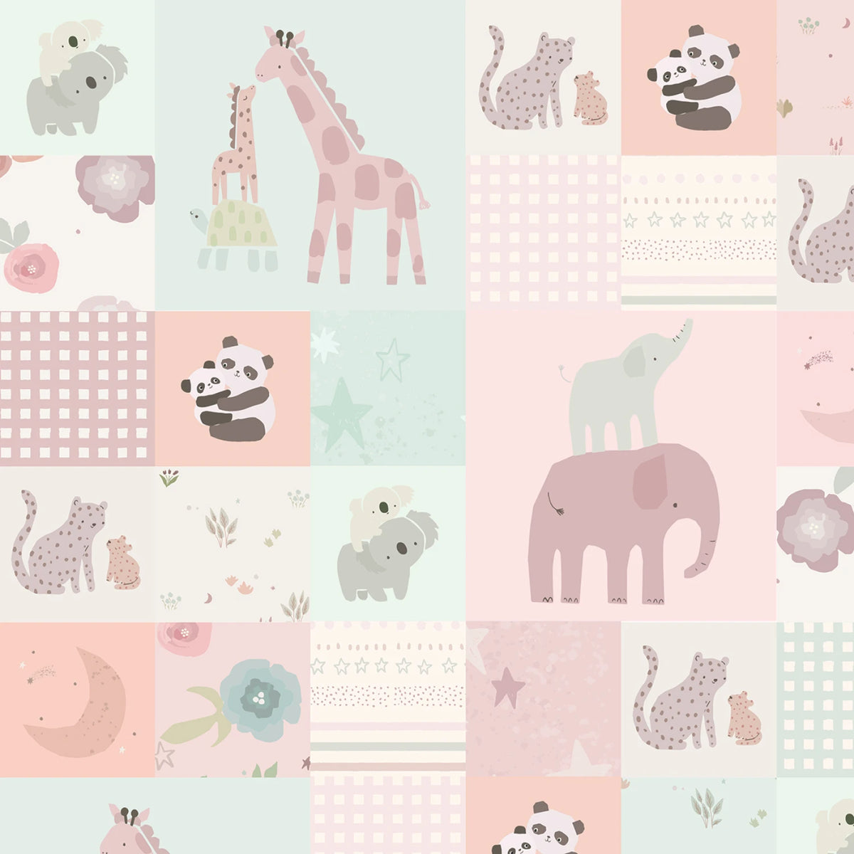 Safari Stargazing Flannel Girl Cheater Quilt Print from Riley Blake De ...