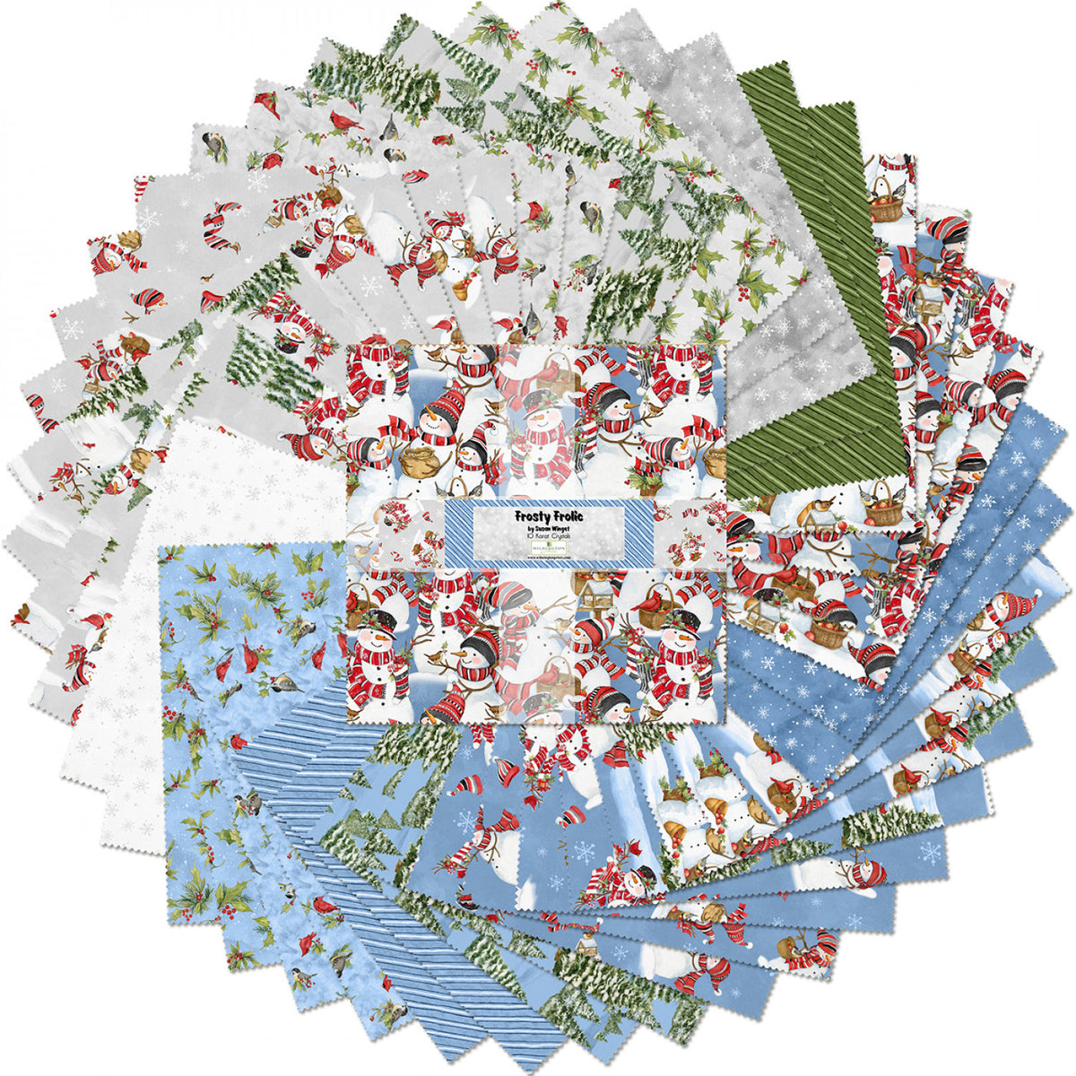 Frosty Frolic layer cake 10 inch squares precut bundle 42 pieces by Su ...